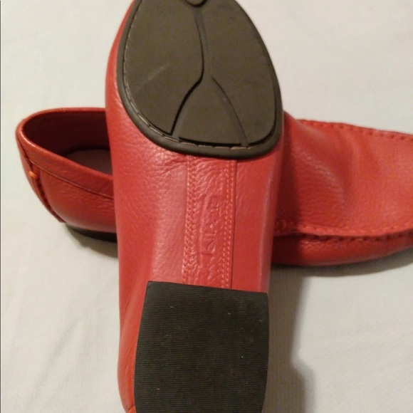 Talbots | Shoes | Talbots Leather Flats Loafer Moccasin Red Shoes ...